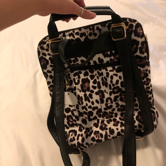 Bags | Suede Leopard Print Backpack | Poshmark